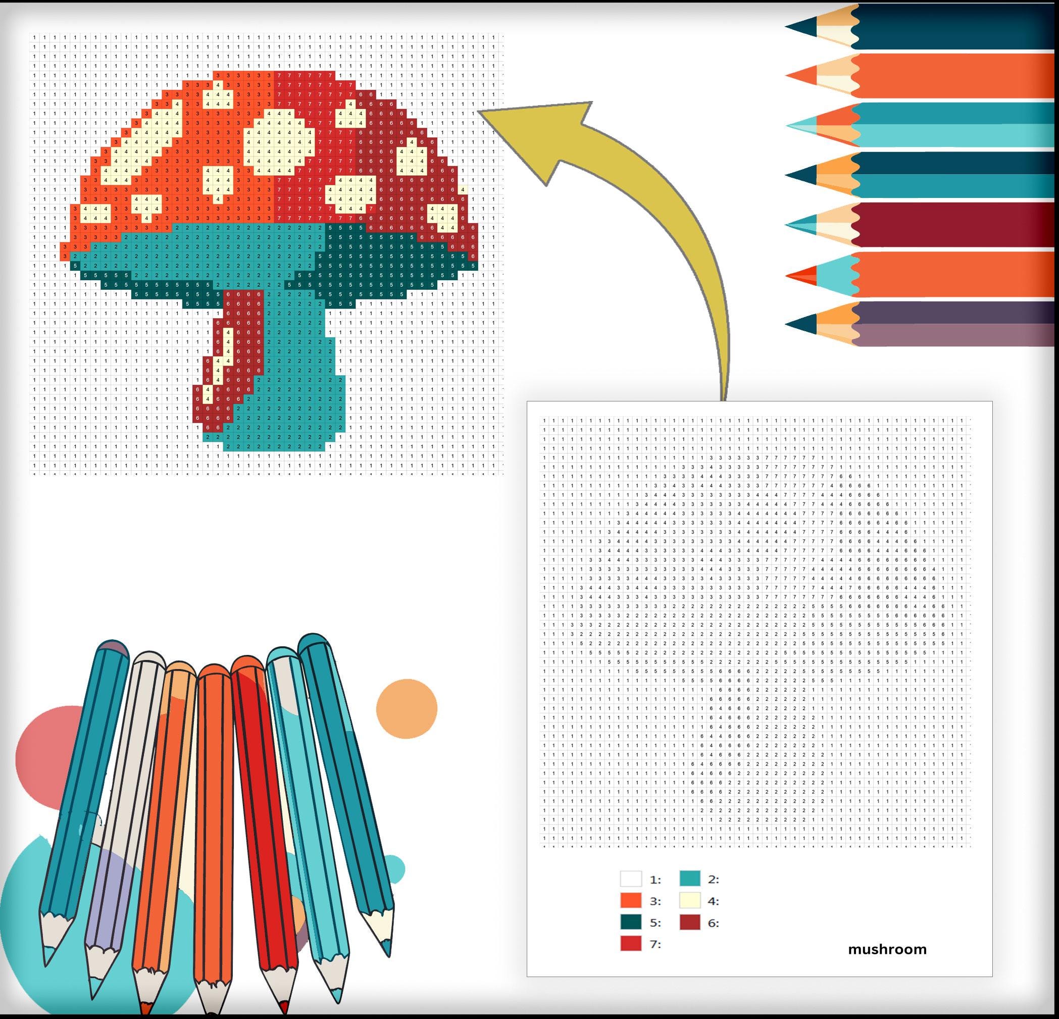 Autumn Pixel Art Coloring Book - Printable PDF - Color by Number - Fall ...