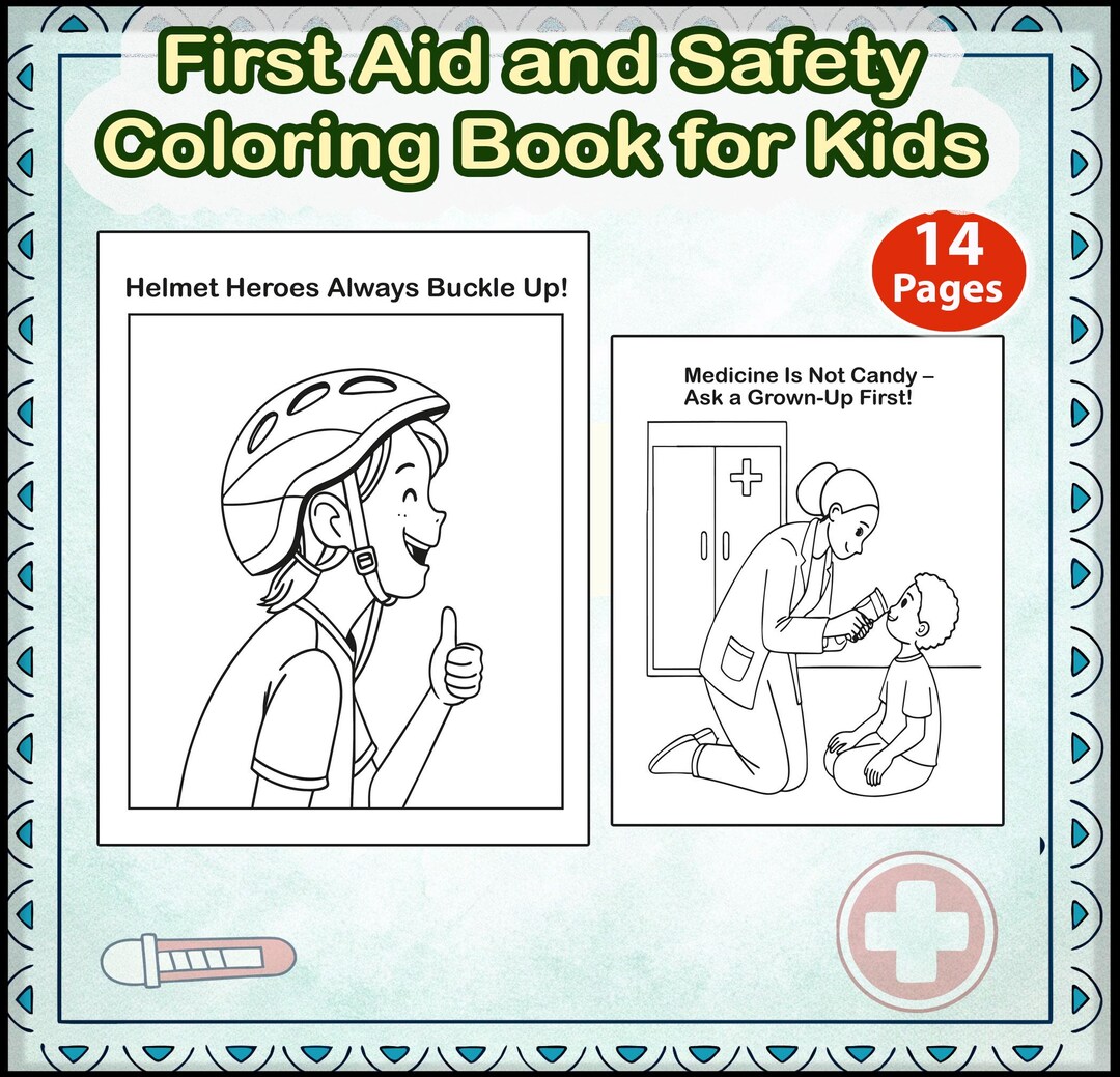 Kids First Aid & Safety Coloring Book | Printable Safety Education ...