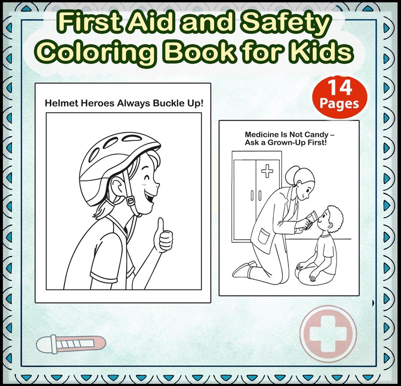 Kids First Aid & Safety Coloring Book: Printable Education (ages 4-8 ...