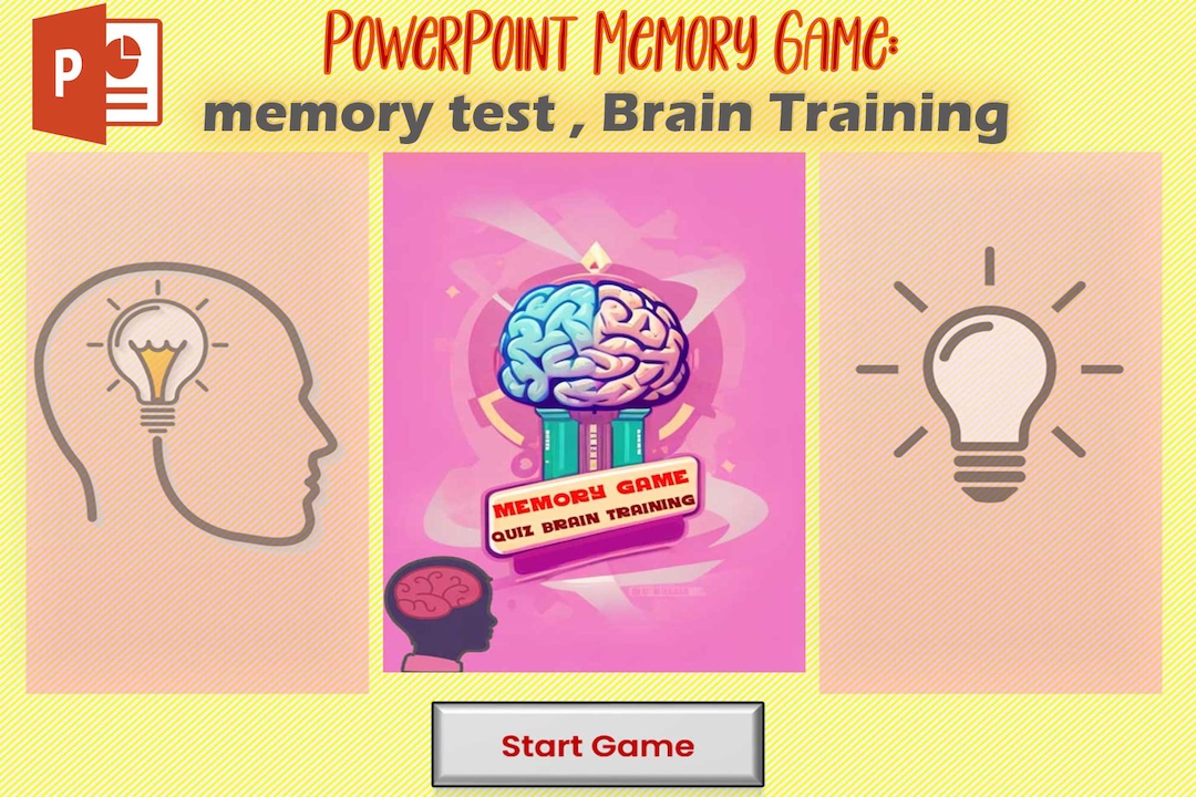 Powerpoint Memory Game: Brain Training With Simple, Animated Images,possibility of Customizing ...