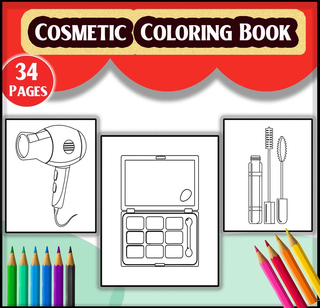 Cosmetic Coloring Book- Makeup and Beauty Accessories - Etsy