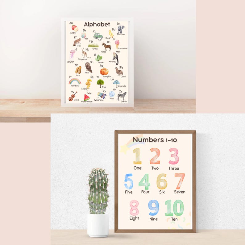 Sunshine Alphabet & Numbers Poster Set, Preschool Classroom Decor ...