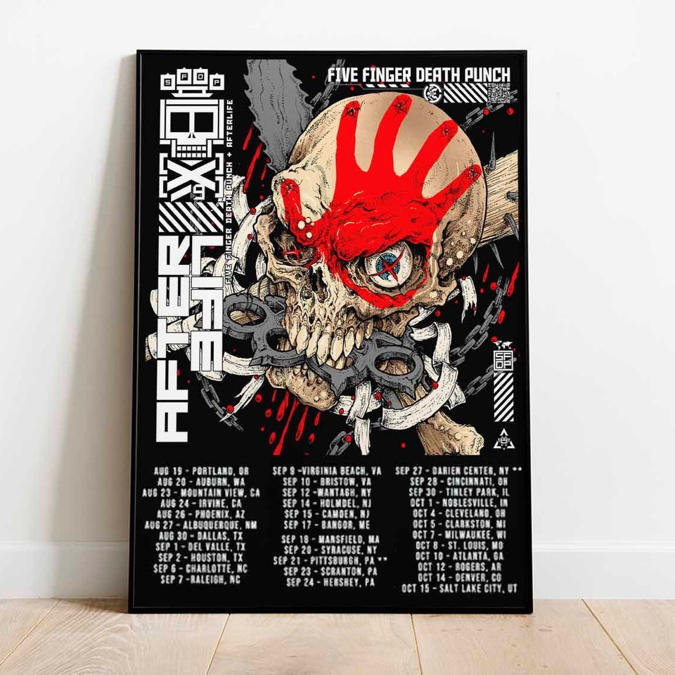 Megadeth Five Finger Dea.th Punch Tour 2022 Poster Designed & Sold By ...
