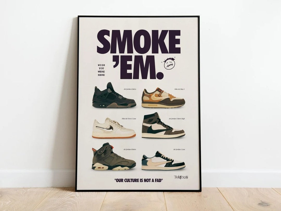 Smoke Em Sneakers Vintage Poster. Sneaker Lovers Gift - Etsy