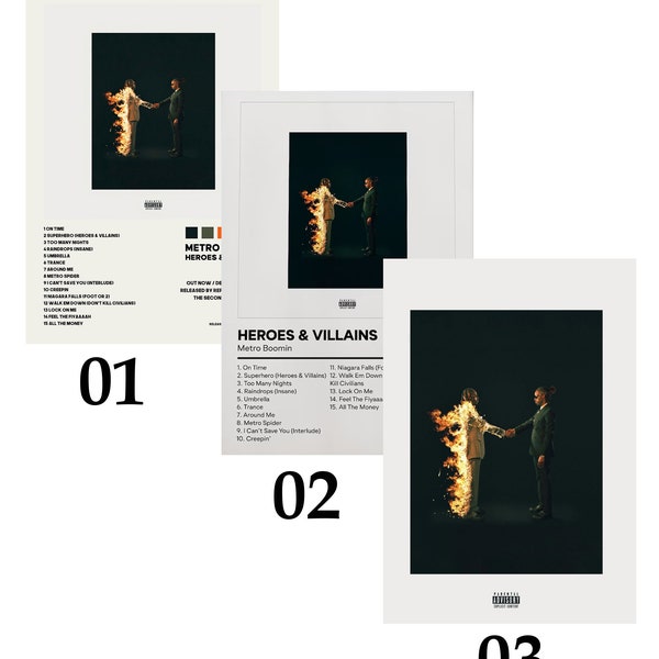 Metro Boomin Heroes and Villains Posters - Etsy