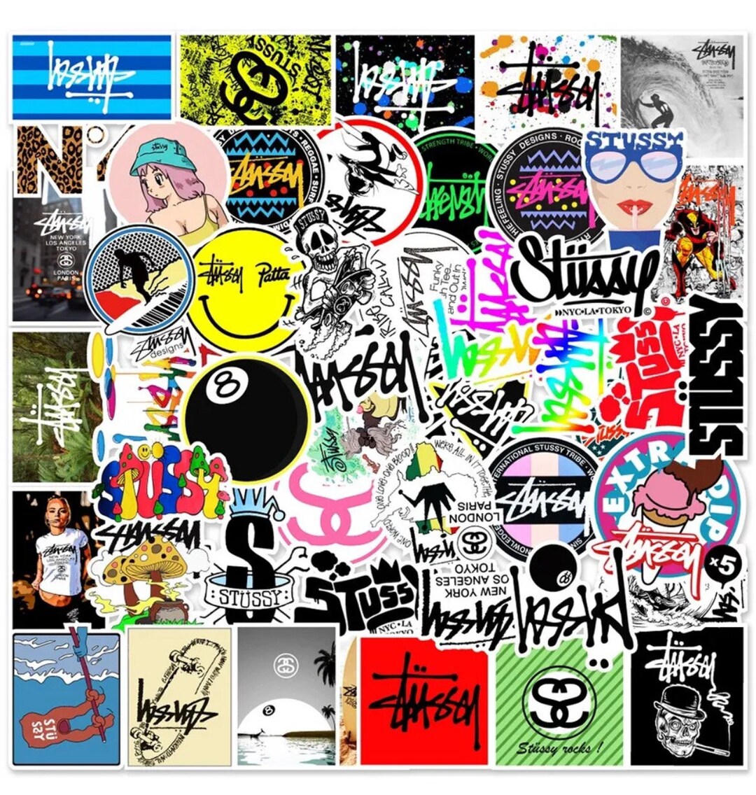 50pcs Shop Stussy Sticker Pack Decal Vinyl Guitar Luggage Skateboard ...