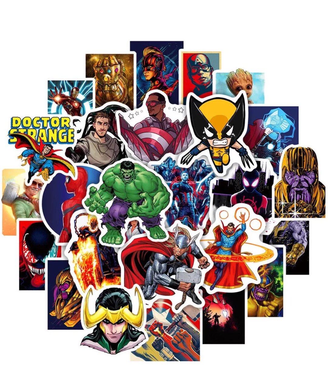 50PCS Superhero Stickers Marvel Avengers Spider Hero for Laptops Phone ...