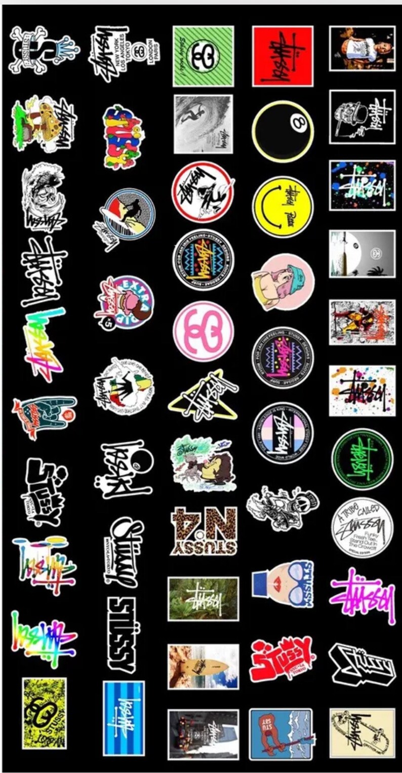 50pcs Shop Stussy Sticker Pack Decal Vinyl Guitar Luggage Skateboard ...