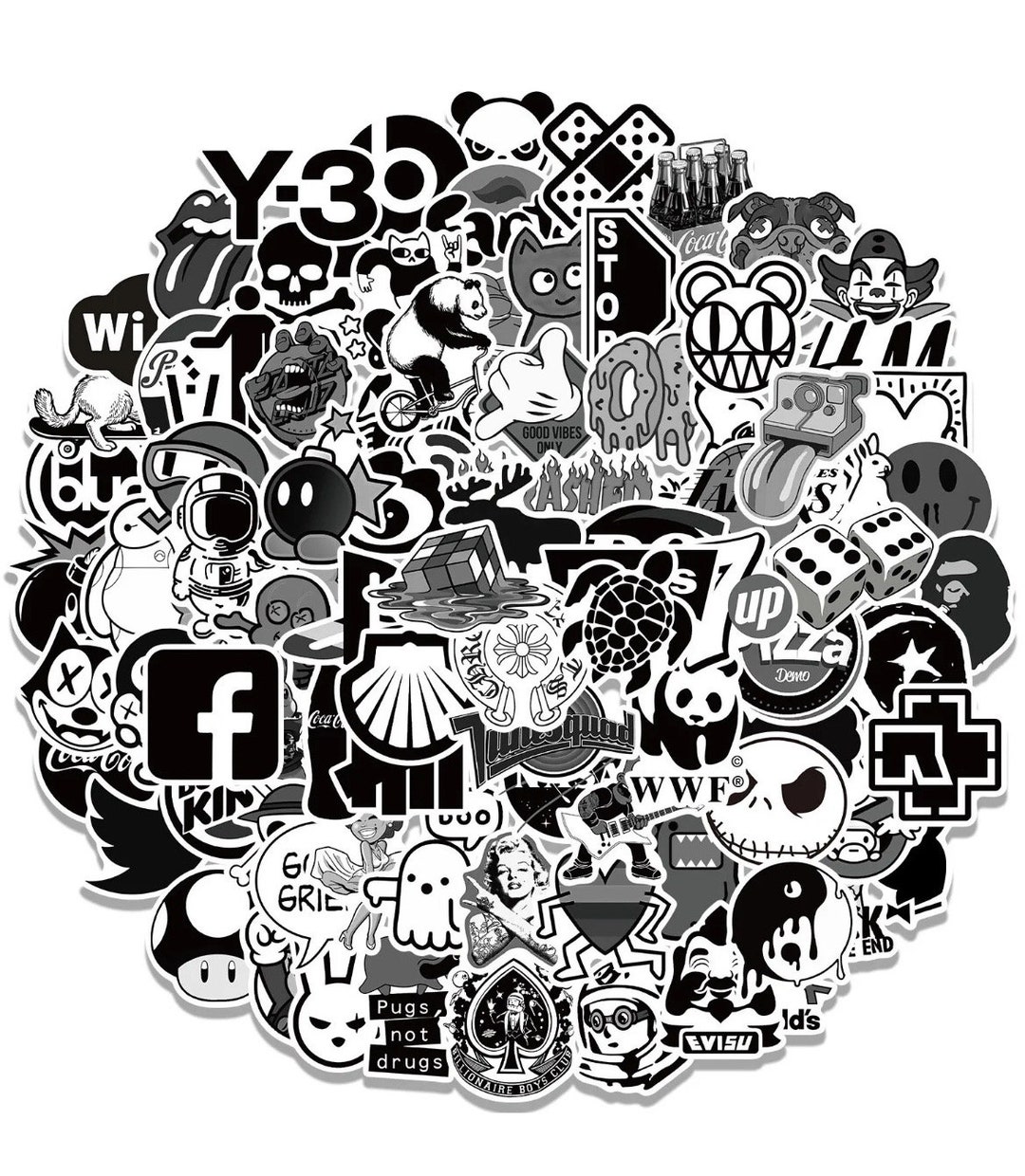 100pcs Brand Logo Sticker Pack Decal Vinyl Guitar Luggage Tide ...