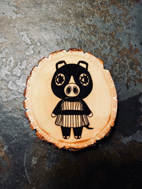 ACNH Agnes Hand Burned Wood Coaster - Etsy