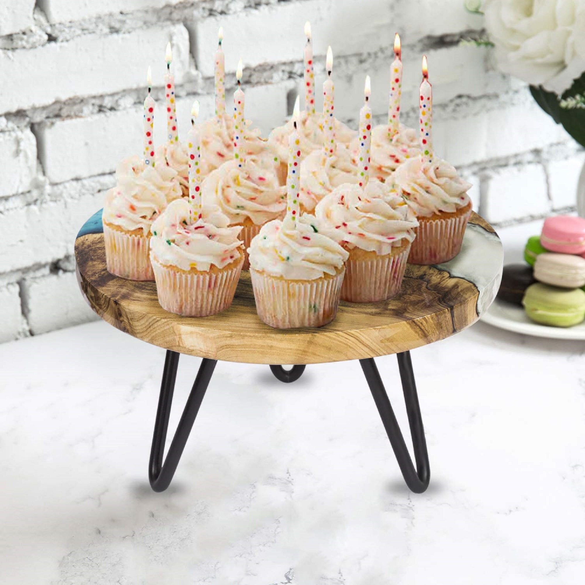 Wood Cake Stand Large Thick Wood Slice Rustic Cake Stand | Etsy