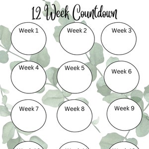 Printable Weight Loss Tracker Chart 12 Week Countdown - Etsy