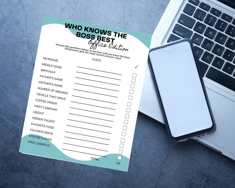 Office Party Who Knows the Boss Best Game | Printable Game | Team ...