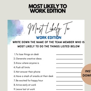 Most Likely to Game for Fun Work Team or Retirement Party Activity ...