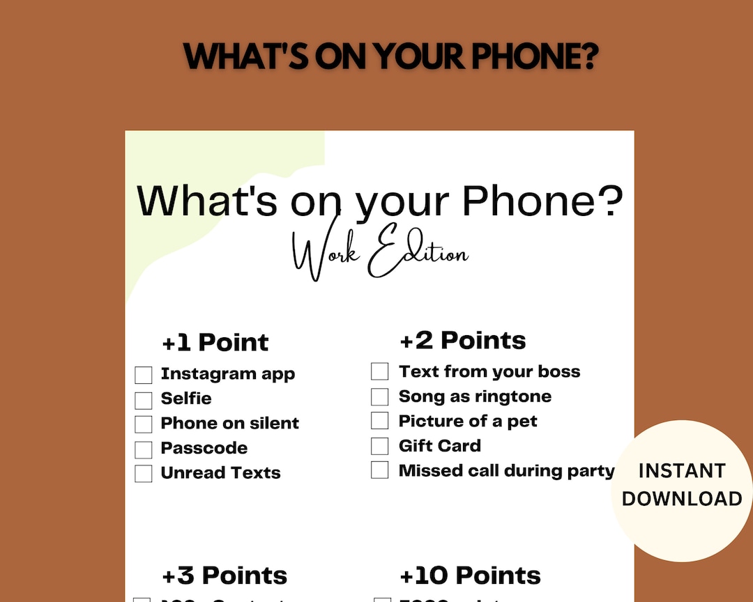 What's on Your Phone Fun Icebreaker Game, Icebreaker Games, Dinner ...