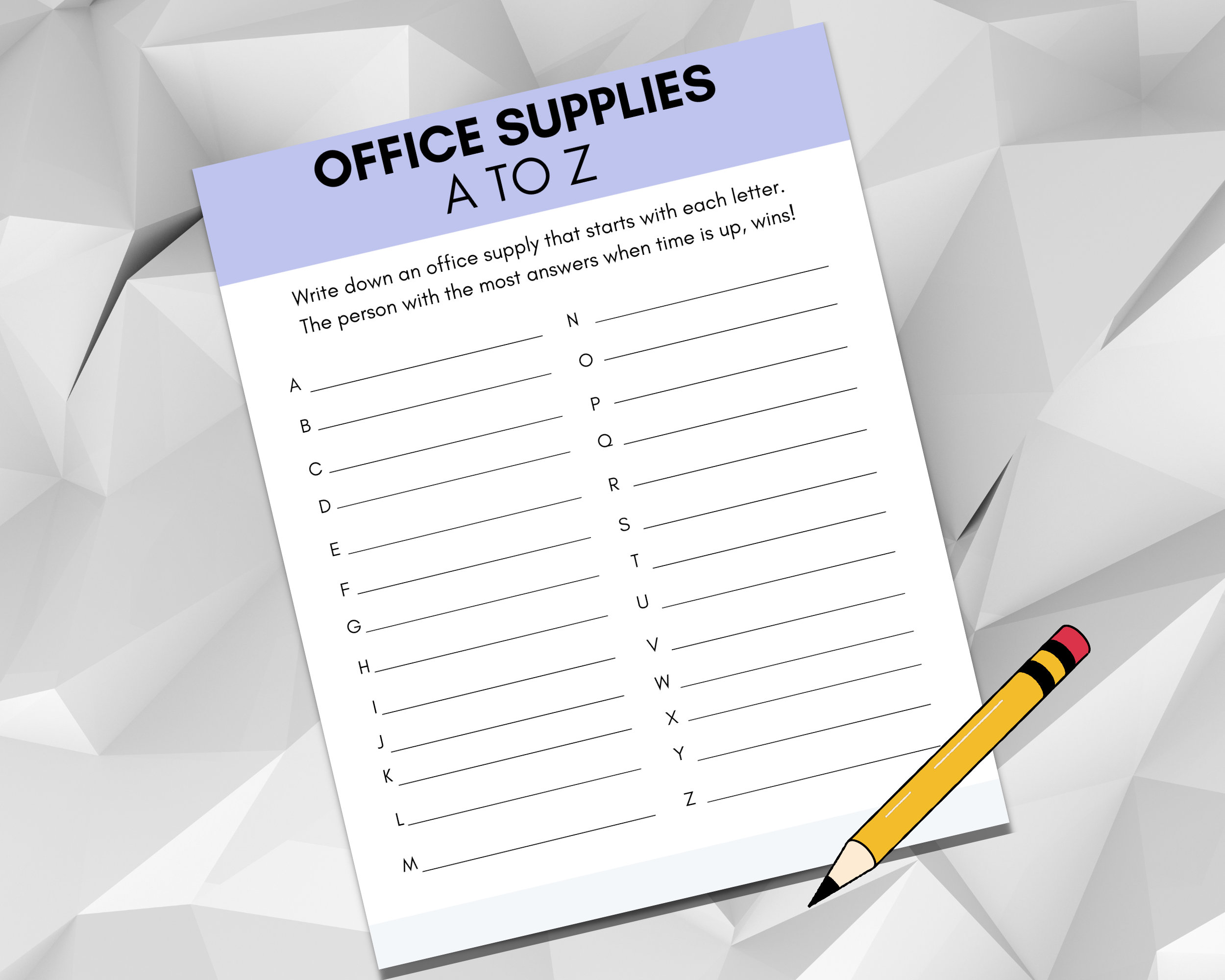 Office Party Games | Think Fast | Scavenger Hunt | Employee Work Game ...