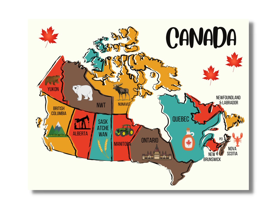 Set of 3 Travel Postcards Canada Map Postcrossing Happy Mail Postcard ...