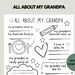 All About My Grandpa Survey Printable, Father's Day Questionnaire ...