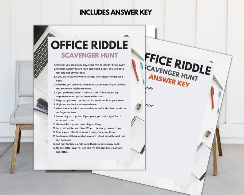 Printable Office Scavenger Hunt Coworker Staff Game Fun Work Party Game Retirement Party