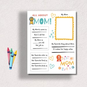 All About My Mom Survey Printable, Mother's Day Questionnaire, Mother's ...