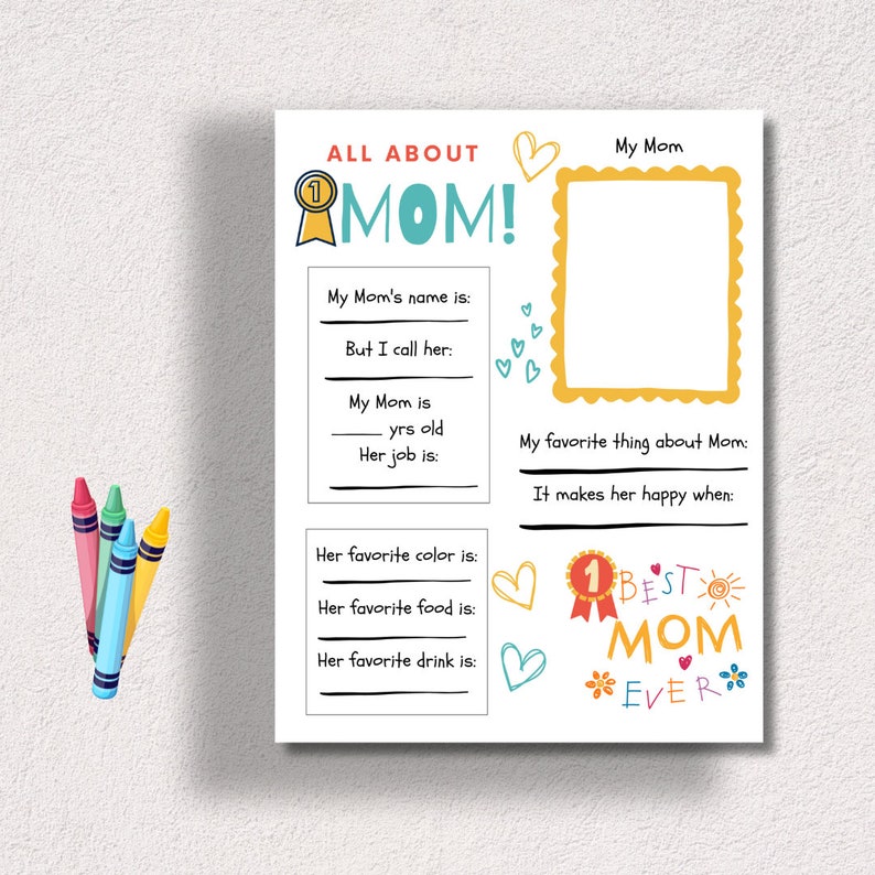 All About My Mom Survey Printable, Mother's Day Questionnaire, Mother's ...