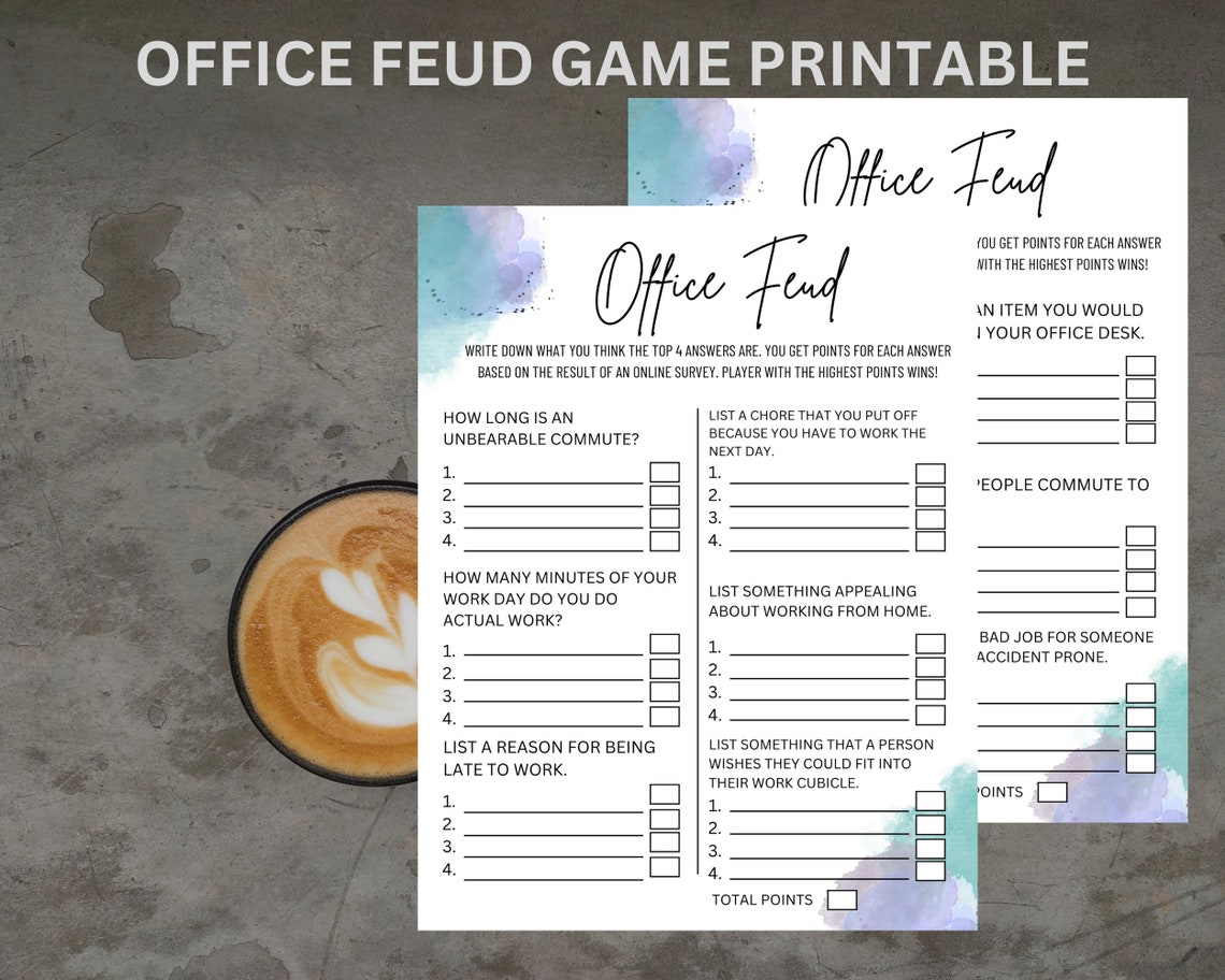 Office Feud Game for Fun Work Team or Retirement Party Activity ...