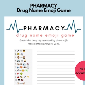 Pharmacy Drug Emoji Game | Teambuilding | Party Game | Medical Game ...