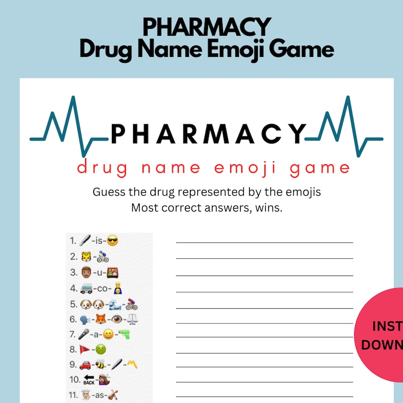 Pharmacy Pictionary Game - Etsy