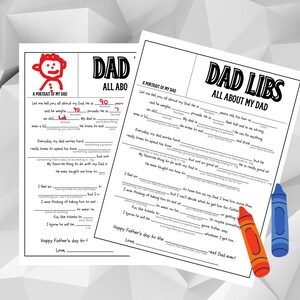 Printable All About My Dad Fill in the Blank Gift - Funny Father's Day ...