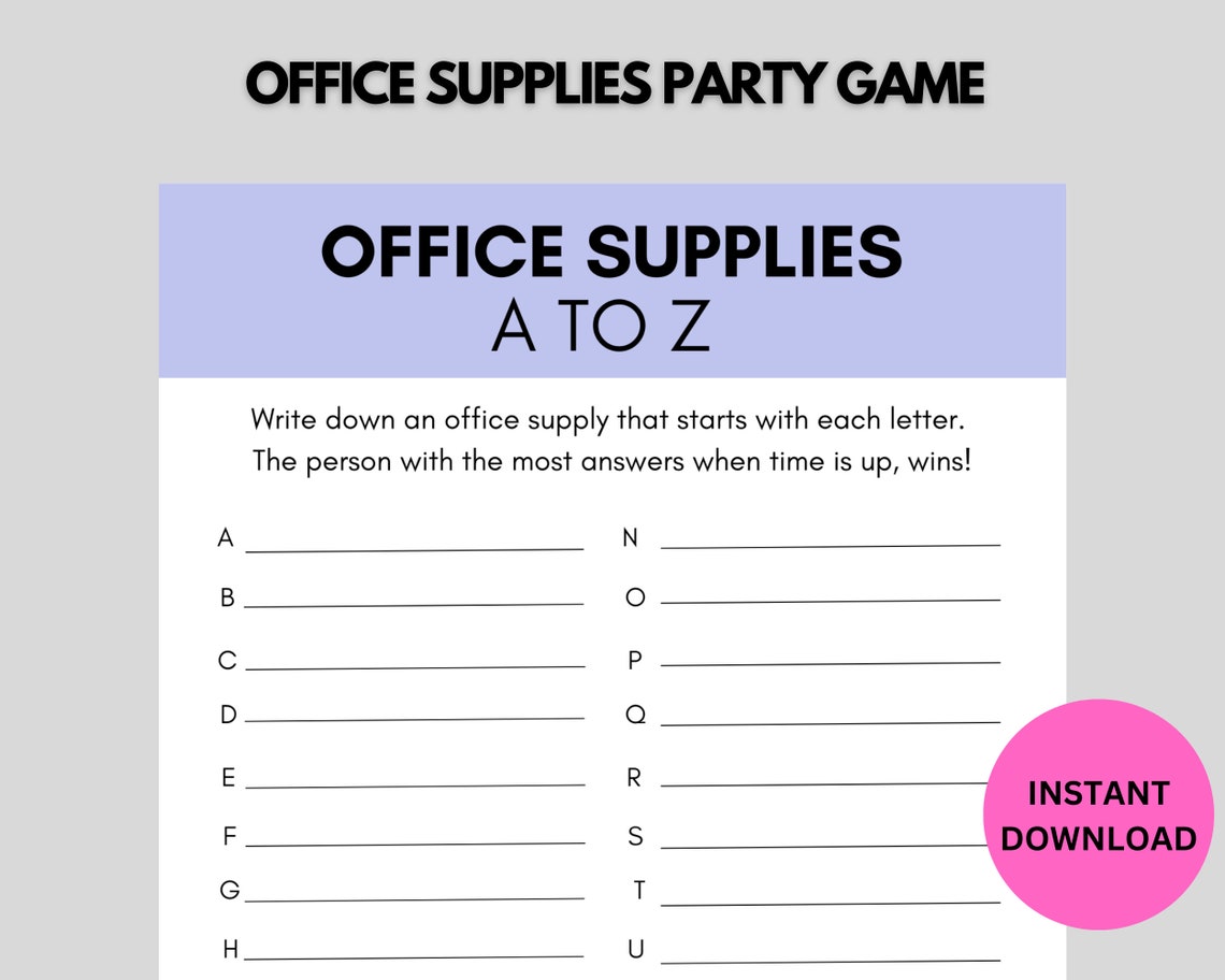 Office Party Games | Think Fast | Scavenger Hunt | Employee Work Game ...