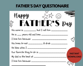 All About My Dad. Printable Father's Day Coloring Page. Fill in the ...