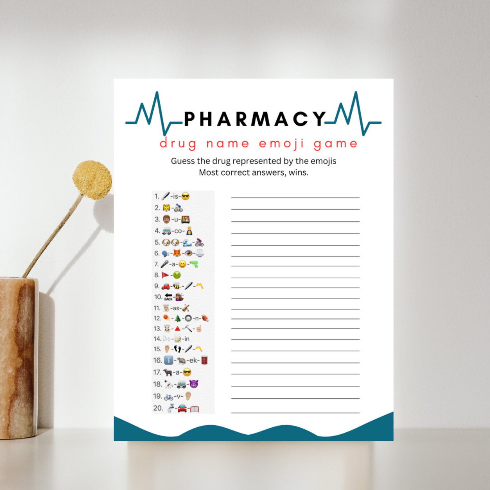 Pharmacy Drug Name Emoji Game | Printable Team Building (PDF) - Etsy