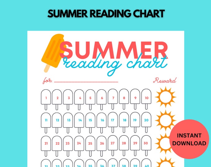 Reading Reward Chart | Summer Reading Log | Reading Log for Kids | Kids ...