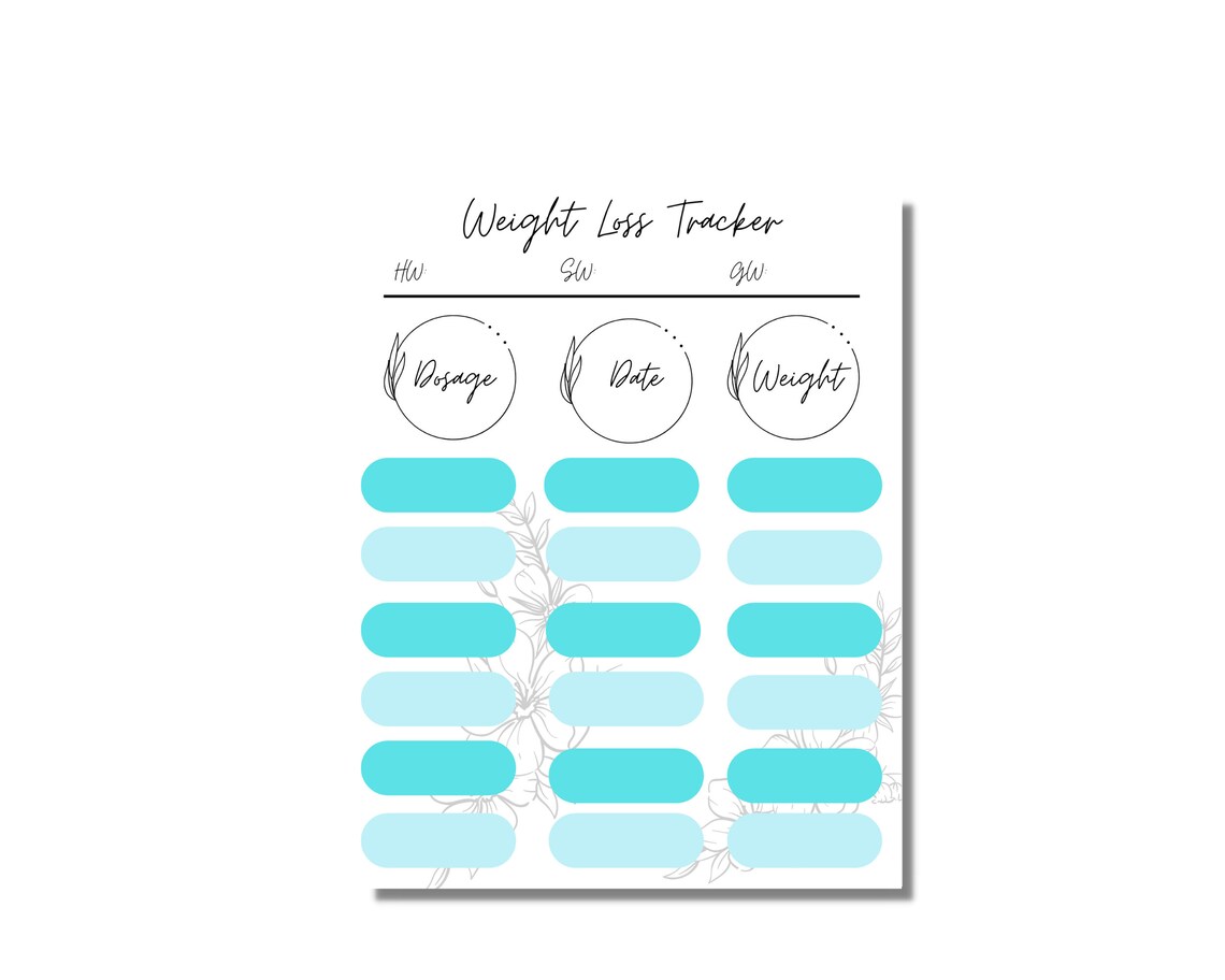 Weight Loss Tracker Ozempic Wegovy Mounjaro Weight - Etsy