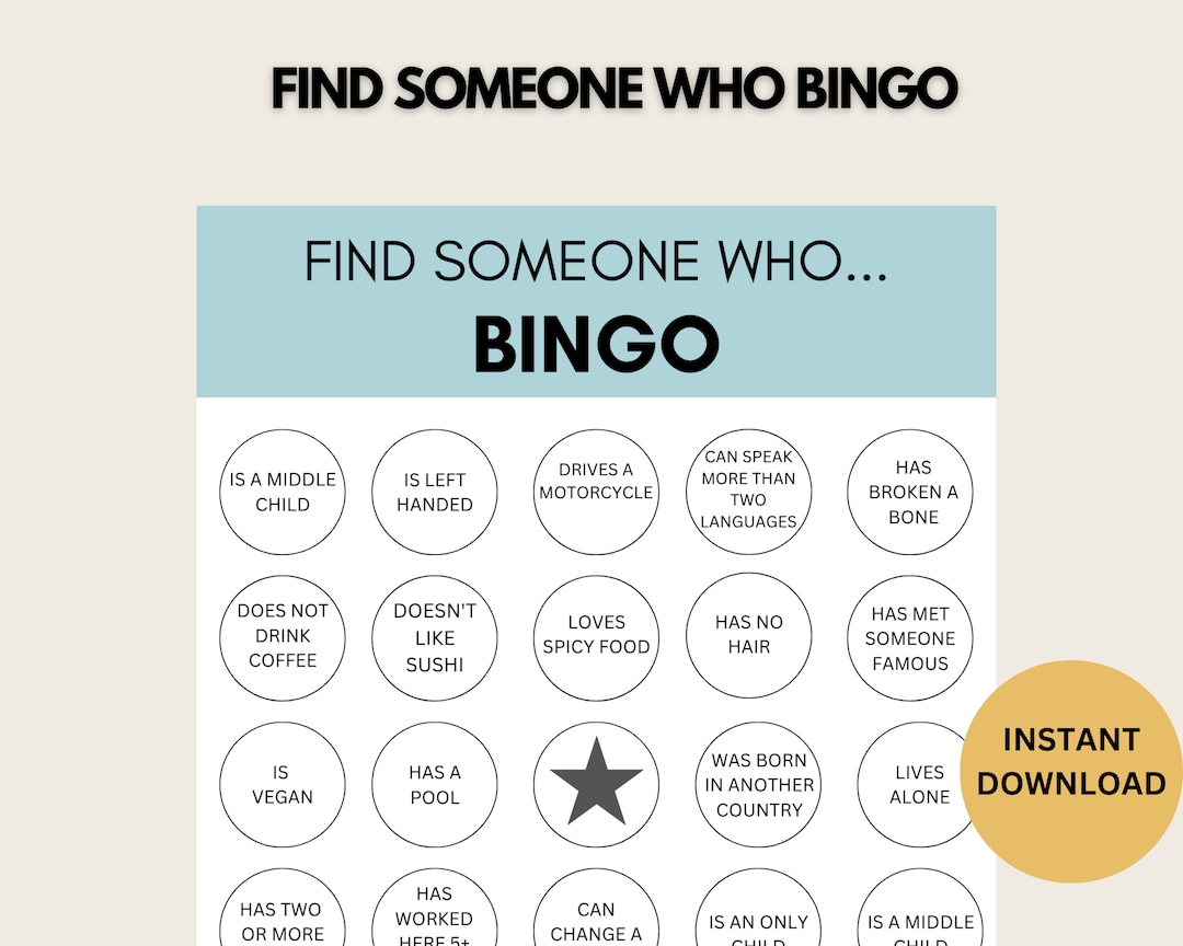 Find Someone Who Bingo Fun Work Team or Retirement Party Activity ...