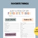 Favorites Survey, Printable, Questionnaire, My Favorite Things, Get to ...