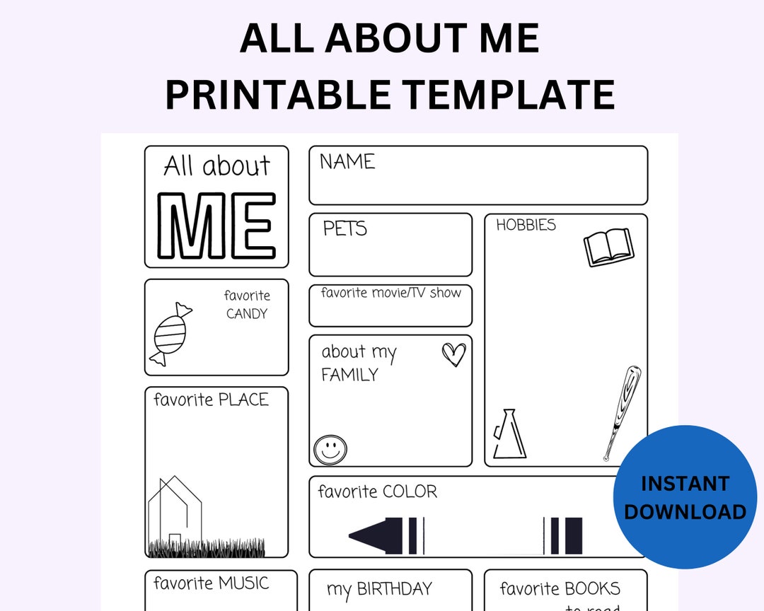 All About Me | Back to School Activity | First Day of School | Keepsake ...