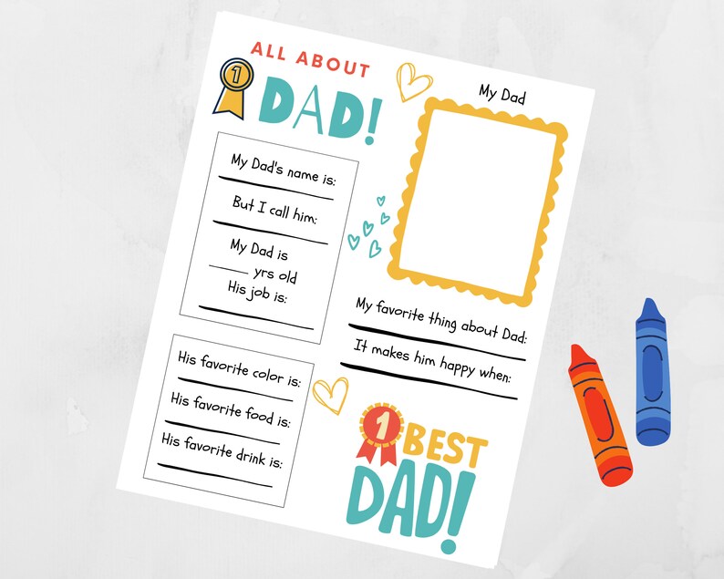 All About My Dad Survey Printable, Father's Day Questionnaire, Fathers ...