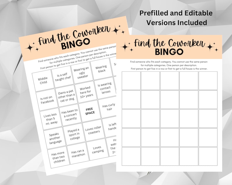 Office Bingo Icebreaker Game | Employee Teambuilding | Office Games ...