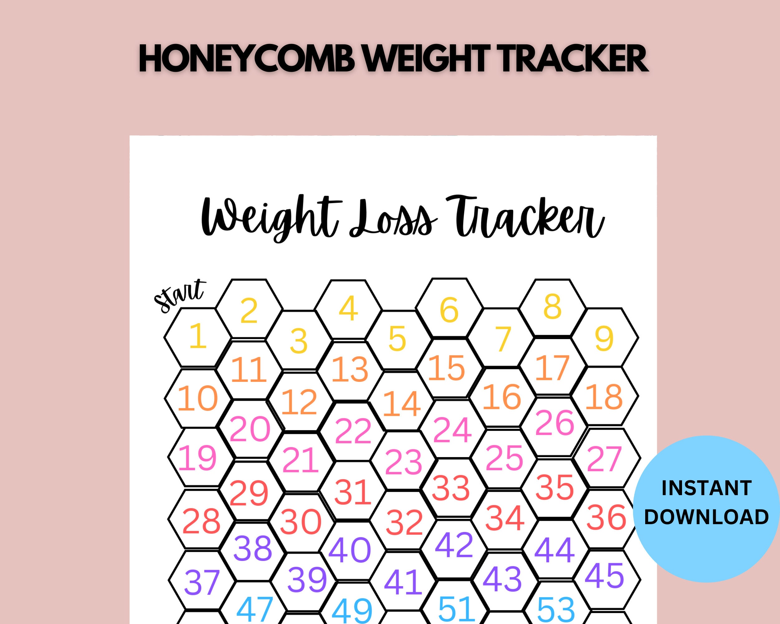 60 Lb Weight Loss Tracker Weight Loss Tracker Printable Weight Loss ...