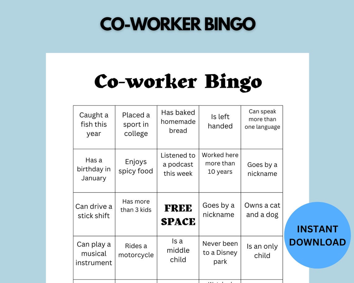 Employee Bingo Workplace Get-to-know You Game Employee - Etsy