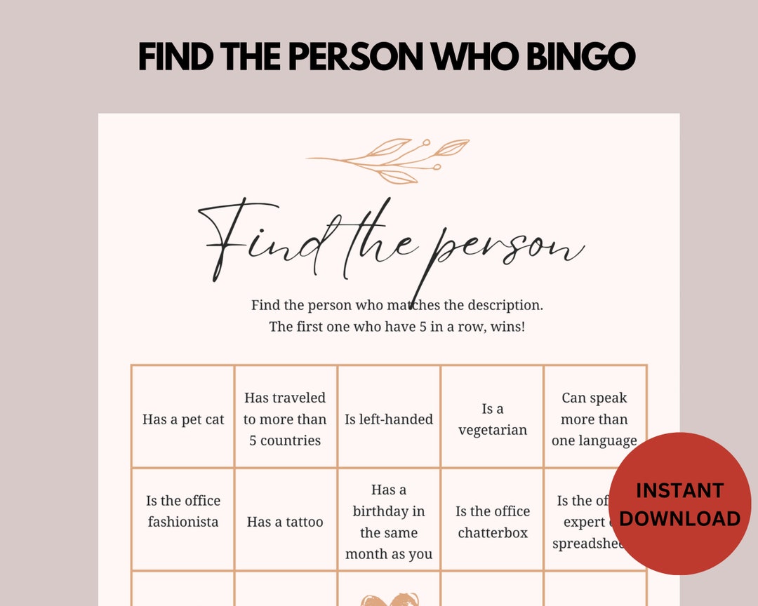 Employee Bingo Workplace Get-to-know You Game Employee Work Game Work ...