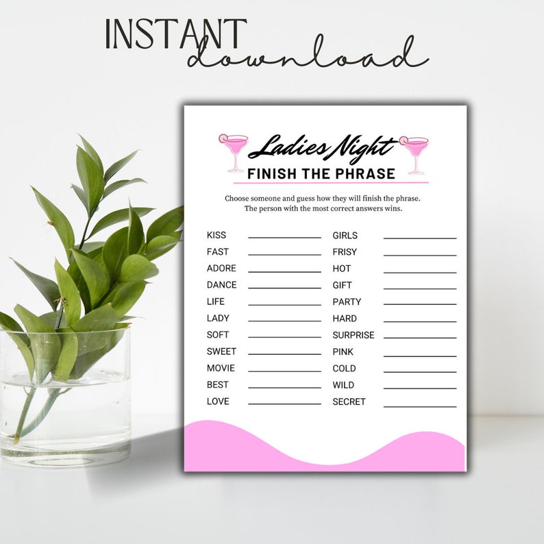 Ladies Night Out Printable Party Games| Adult Sleepover Games| Ladies ...