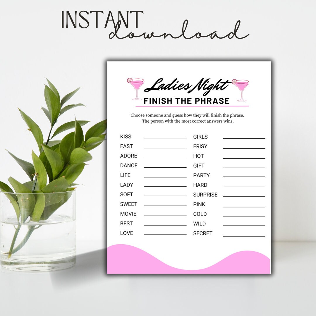 Ladies Night Out Printable Party Games| Adult Sleepover Games| Ladies ...