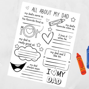 All About My Dad Survey Printable, Father's Day Questionnaire, Fathers ...