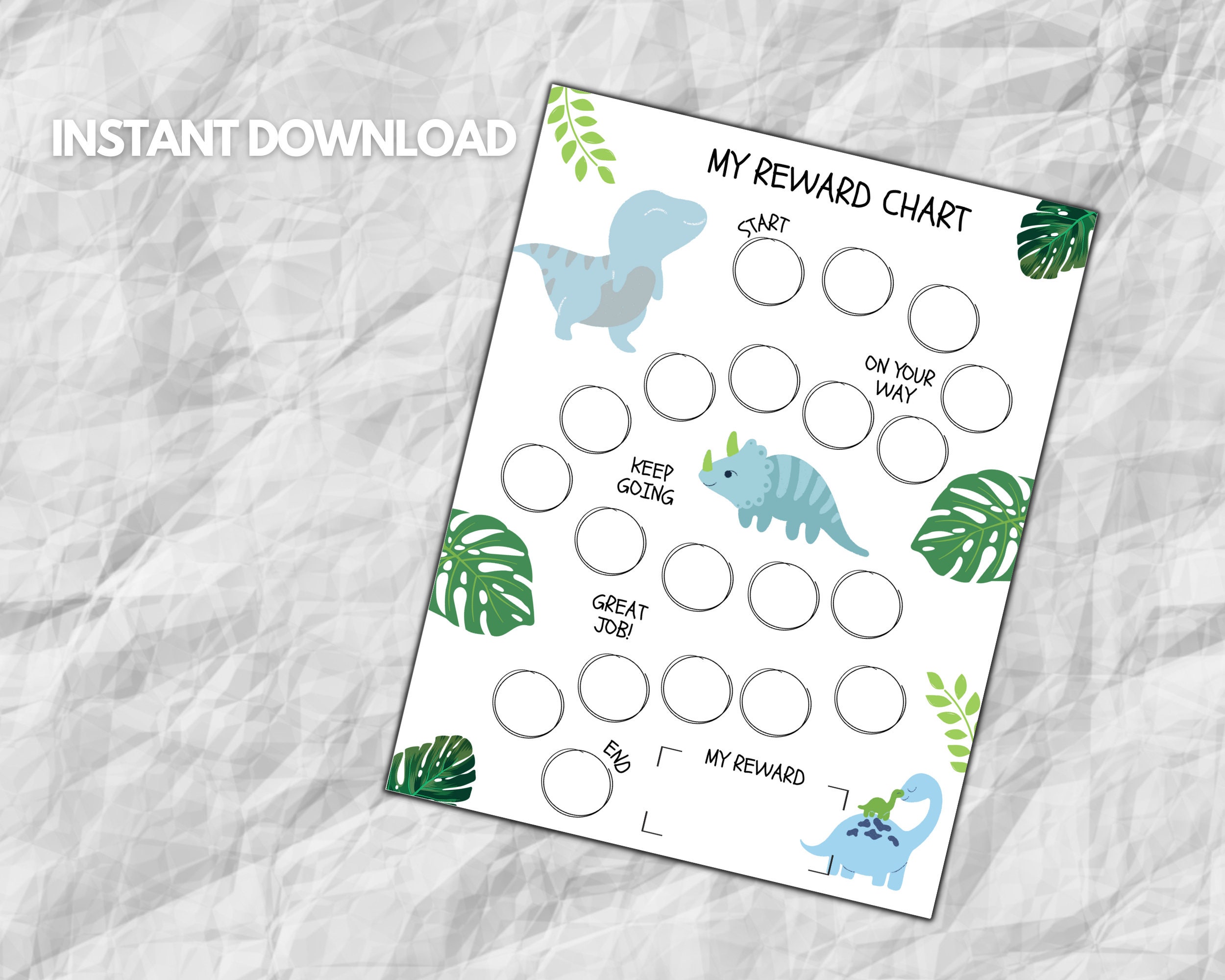 Dinosaur Reward Chart for Kids Behavior Chart Printable, Chore Chart ...