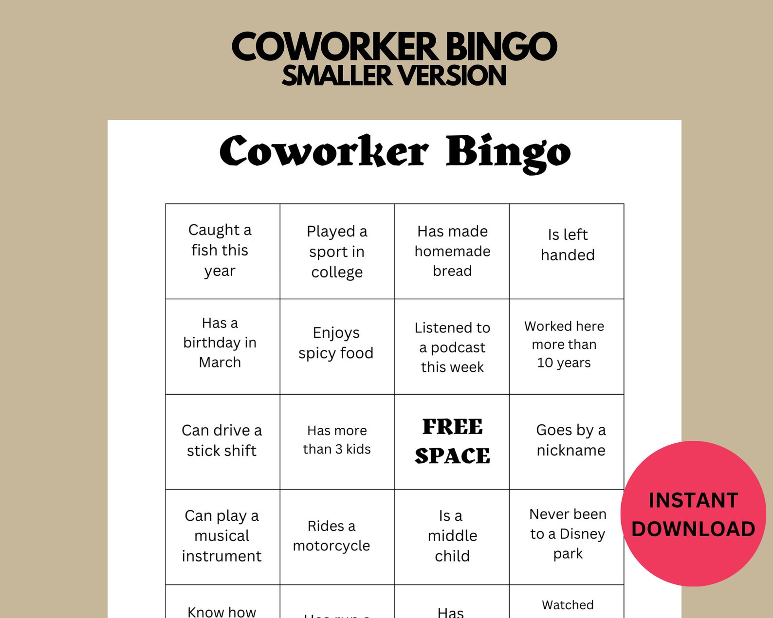 Employee Bingo | Workplace Get-to-know You Game | Employee Work Game ...