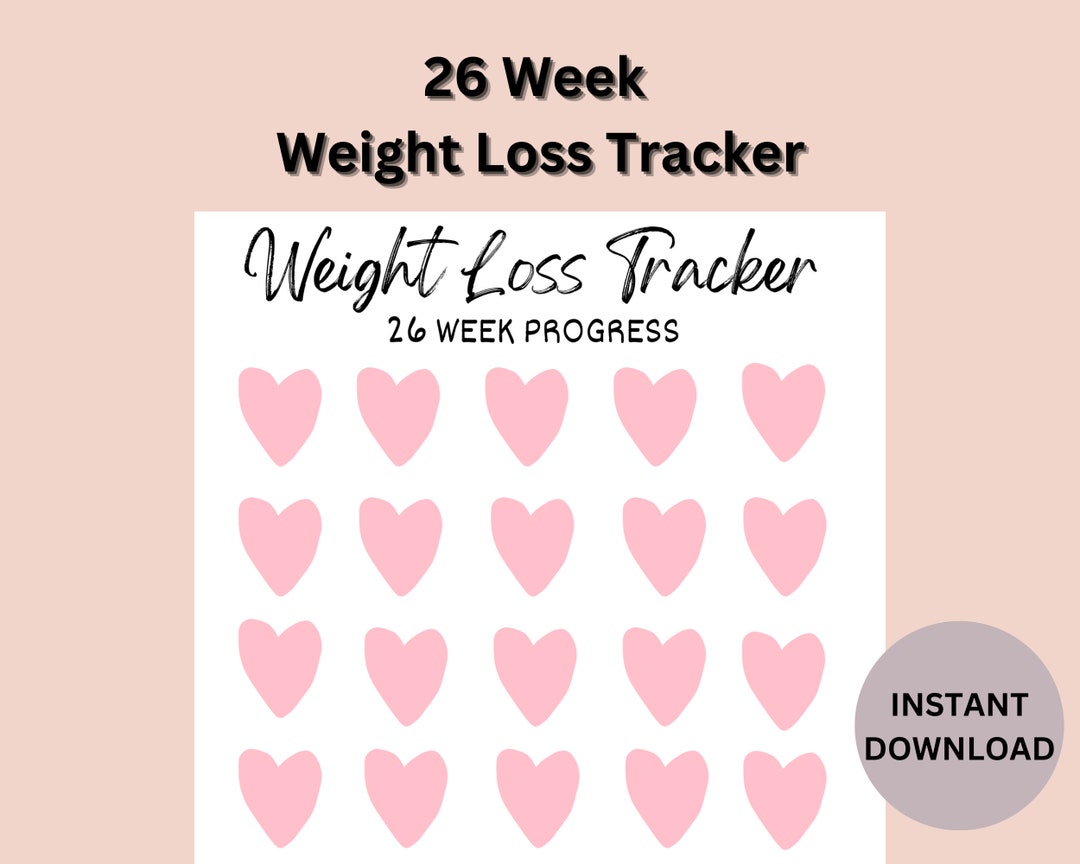 26 Week Weight Loss Tracker | Weight Loss Chart | Weight Loss | Digital ...