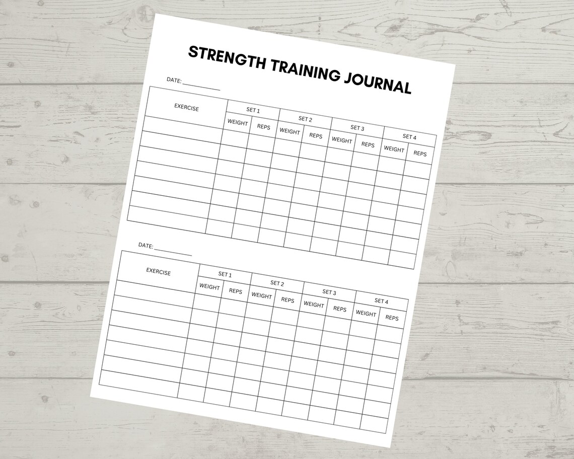 Strength Training Journal | Workout Log | Gym Journal | Fitness Tracker ...