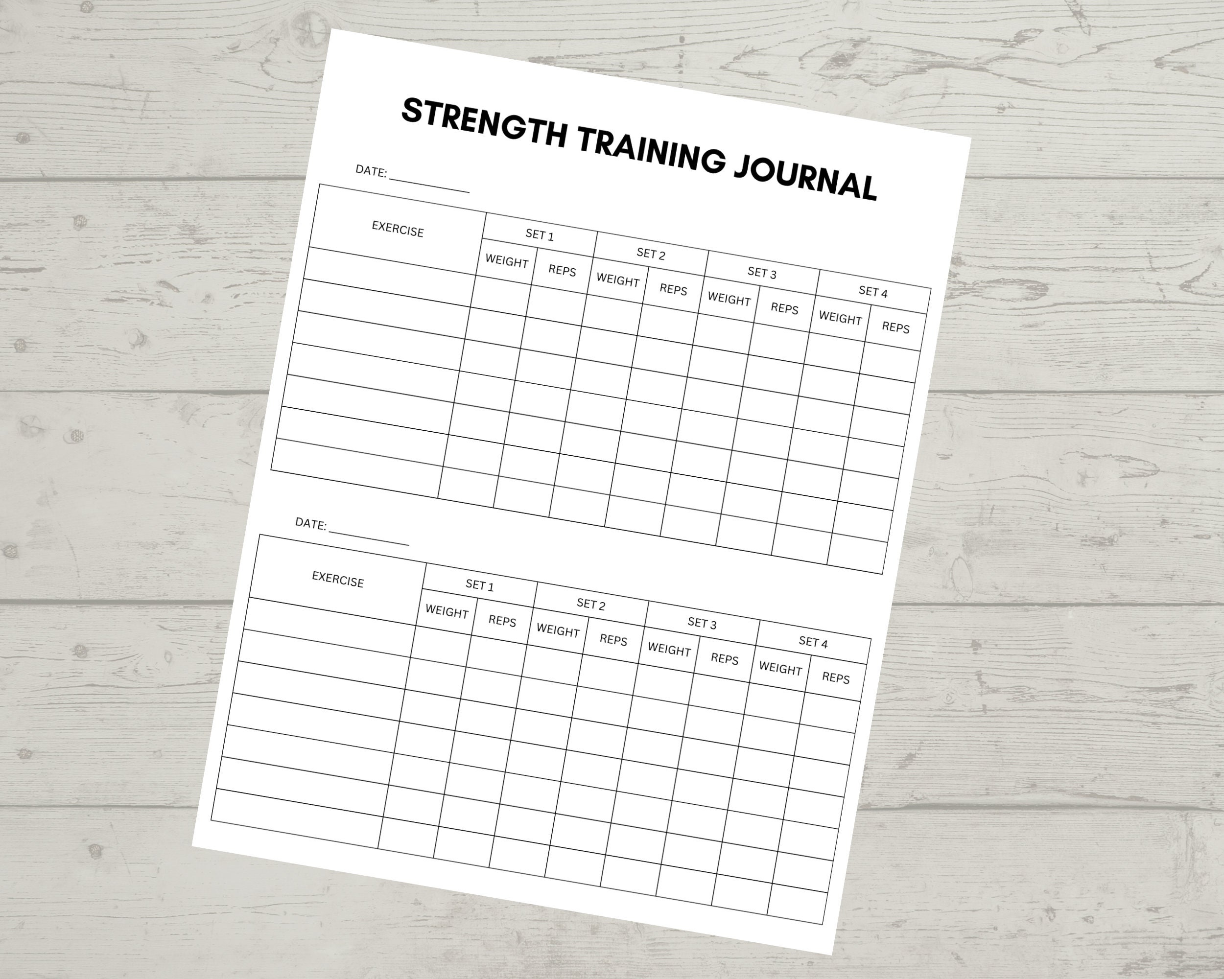 Strength Training Journal | Workout Log | Gym Journal | Fitness Tracker ...